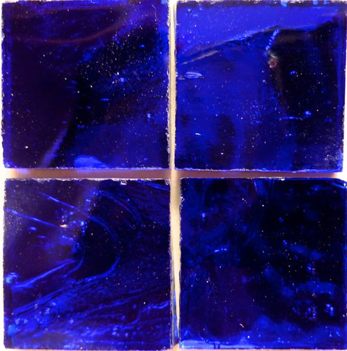 Midnight Blue Wavy mirror 20mm glass tile | mosaic