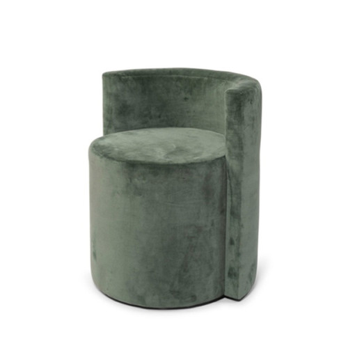 Petit fauteuil rond en velours vert design | Linara