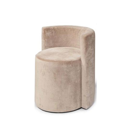 Petit fauteuil rond en velours beige design | Linara