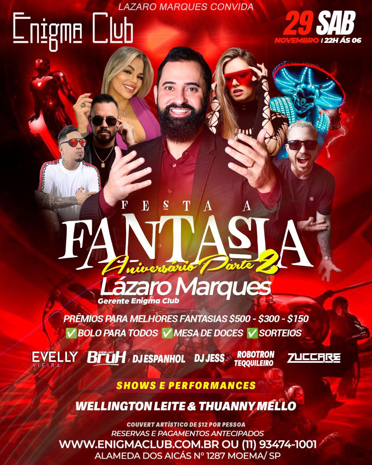 29/11- SÁBADO 🎭 FESTA À FANTASIA PARTY II – ANIVERSÁRIO DE LÁZARO ...