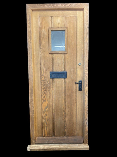HEAVY SOLID OAK FRONT DOOR +FRAME RECLAIMED BESPOKE HARDWOOD GLAZED ...