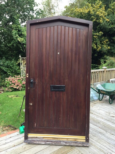 V LARGE FRONT DOOR FRAME TUDOR ARCHED ANTIQUE PERIOD OLD 1900s MANOR ...