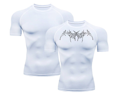 White Spider-Bat Gym Compression Shirt Bundle | Fitkairosis