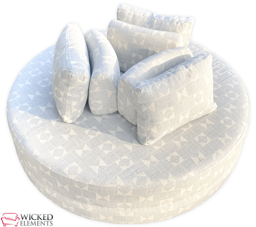 Round Conversation Settee | Custom Upholstered Circular Sofa for Social ...