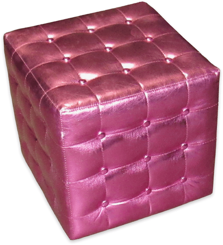 Metallic Pink Tufted Ottoman | Custom Upholstered Ottomans ...