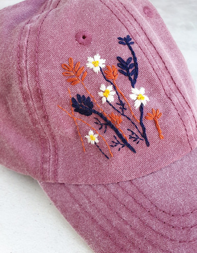 Cap Embroidery - Flower | justlovestitch