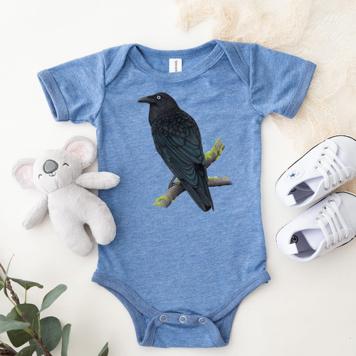 Australian Raven - Baby Onesie | Natalia Rojas Art