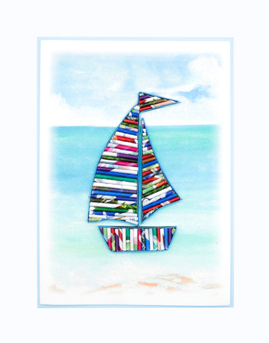 Recycled Magazine, eco-friendly, handmade, Sailing Boat Card | Loving ...