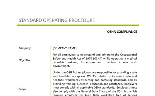 SOP - OSHA Compliance | strategy