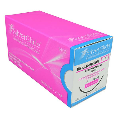 SilverGlide™ Suture, Gauge 1, Needle Size 50 mm, Type 3/8 Circle Reverse Cutting | Jerry’s Equine