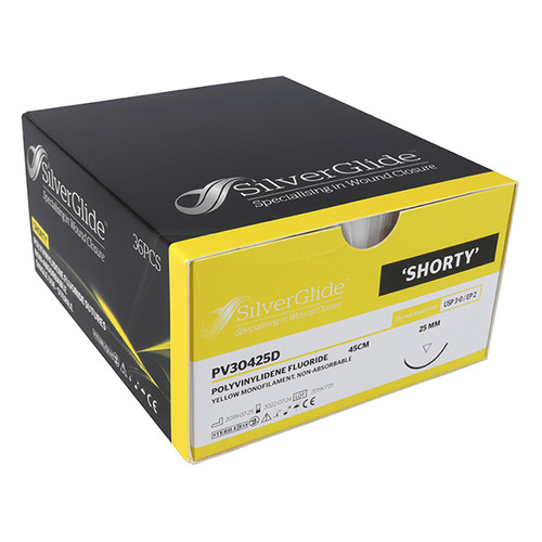 SilverGlide™ Suture, Gauge 2-0, Needle Size 25 mm, Type 3/8 Circle Reverse Cut | Jerry’s Equine