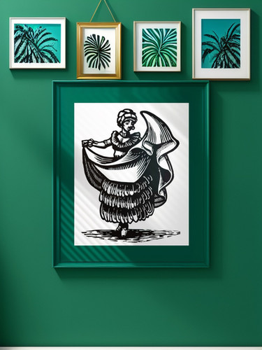 Handmade Puerto Rican Bomba Dance Artwork | SonsOfBorinquen