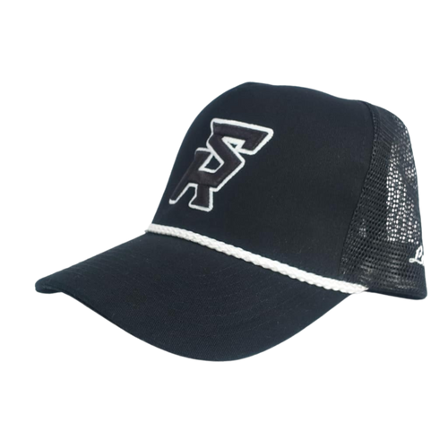 Trucker Style Braided Snapback (Black/White Braid) | Sun Runner Co.