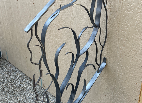 Forged Iron Rustic Stair Railings, Custom Metal Railings | Earthen Indigo