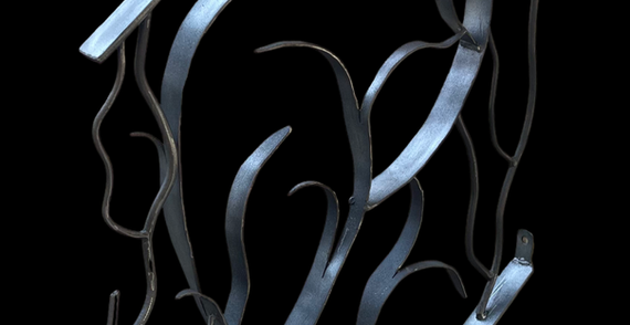 Forged Iron Rustic Stair Railings, Custom Metal Railings | Earthen Indigo