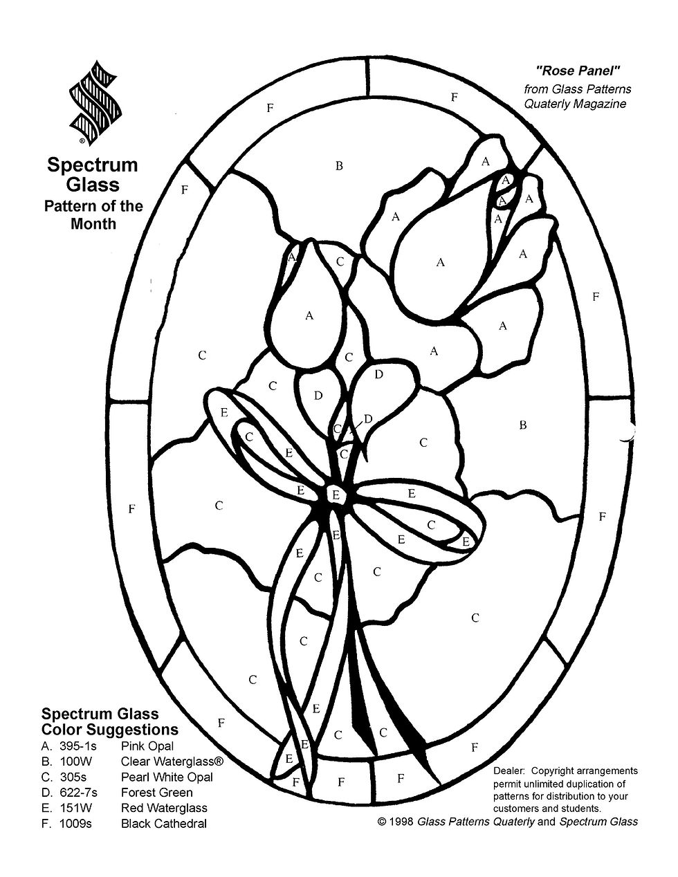 Rose Panel | Tucson Stained Glass