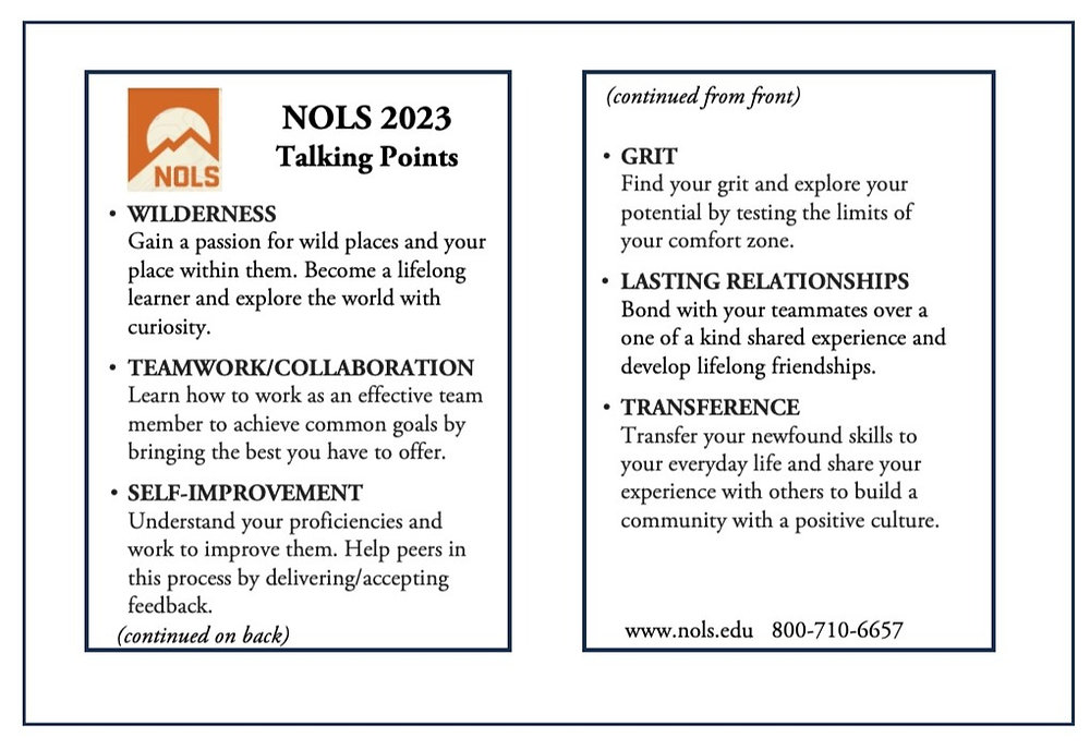 NOLS TALKING POINTS 2023 winner!