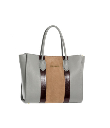 Natalie Satchel (Gray w/ Stripe, Berry) | kellytooke