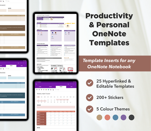 Productivity & Personal OneNote Templates | Jenuine Studios