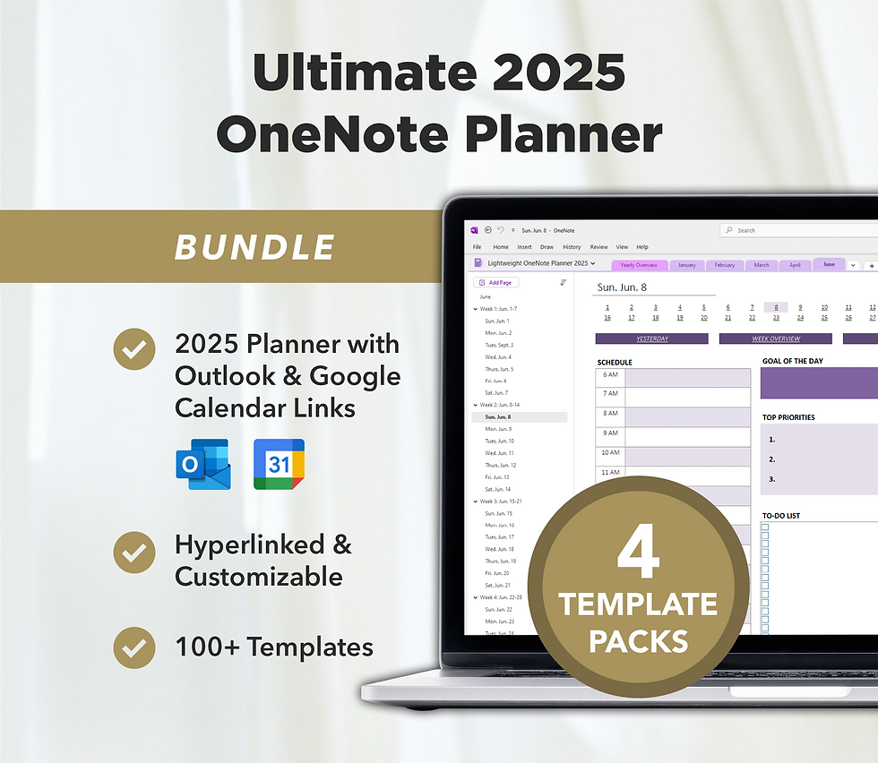 Lightweight OneNote Planner 2025 | Jenuine Studios