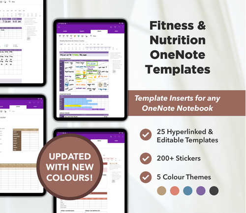 Fitness & Nutrition OneNote Templates | Jenuine Studios