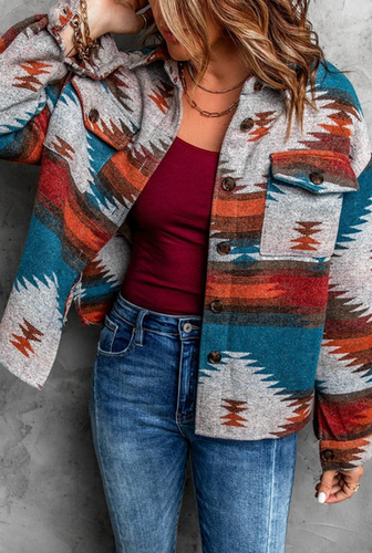 Aztec Shacket - Available in Plus Sizes | Midlo Thread Co.