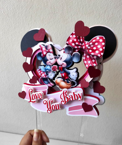 Cake Topper Minnie Y Mickey San Valentin Nini Studio Creativo