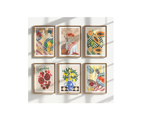 Rustic Kitchen Food Print Set of 6 | Violets Print House