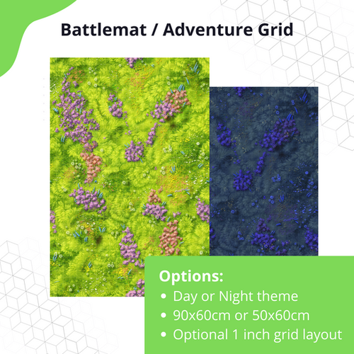 Meadows Battlemat / Adventure Grid | 3D Printed Miniatures