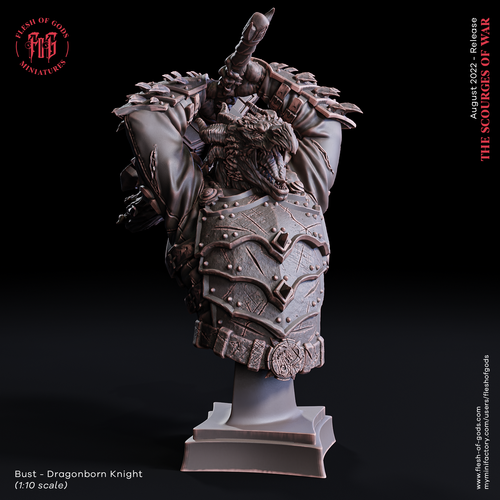 Dragonborn Knight - Bust by Flesh of Gods | Grove Guardian - 3D printed ...