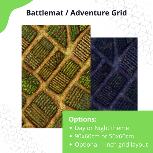Countryside Battlemat / Adventure Grid | 3D Printed Miniatures