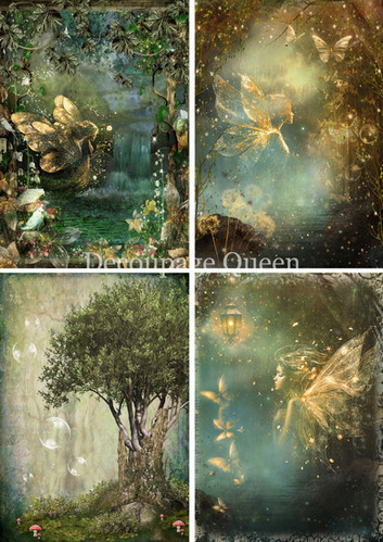 Decoupage Queen Rice Paper Enchanted 4 pack A3 | Craftin Chaos