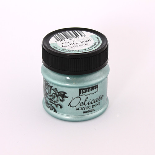 Delicate Metallic Acrylic Paint Greenish Silver 50ml | Craftin Chaos