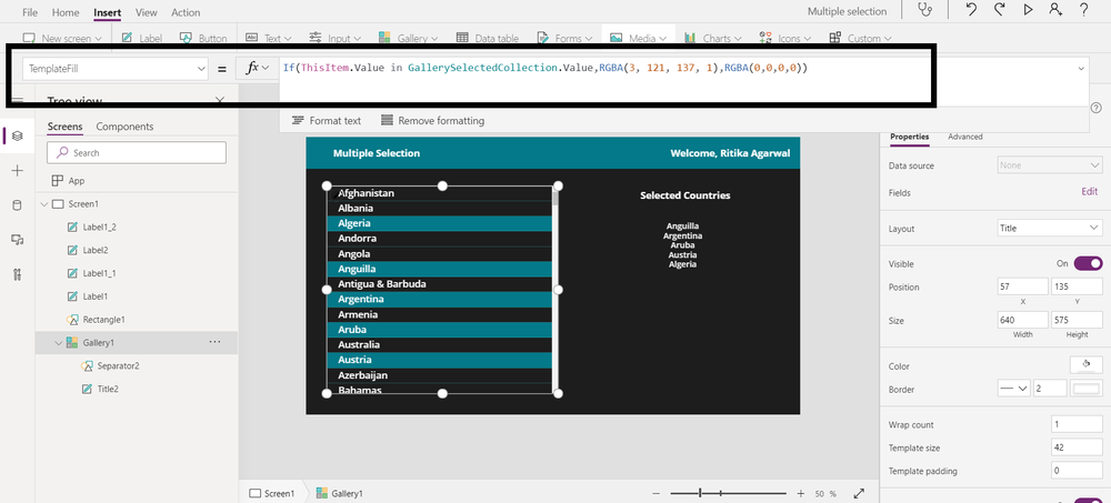 Select Multiple Items in a Power Apps Gallery - Canvas Apps