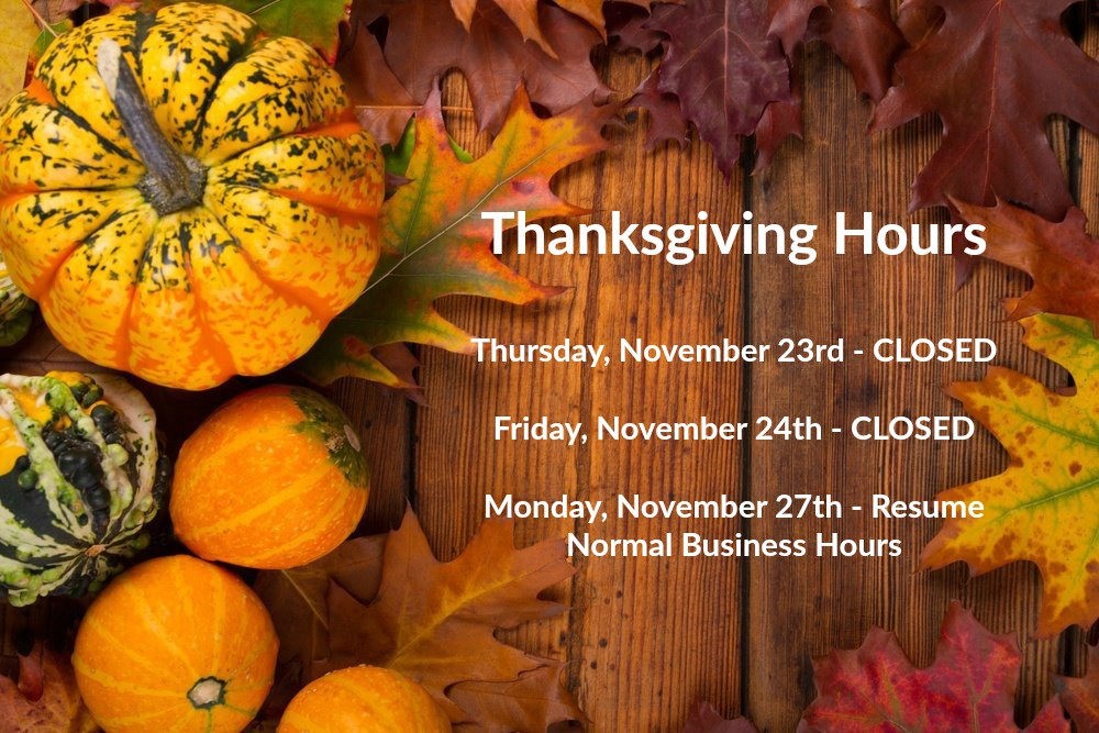 Thanksgiving Holiday Hours