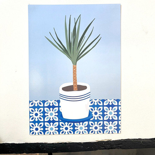 Greek Pot Tile Yukka Art Print | A3 | Stamford Botanics