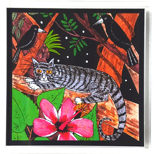 Cat with Two Rooks Coaster | ShropshireCatRescue