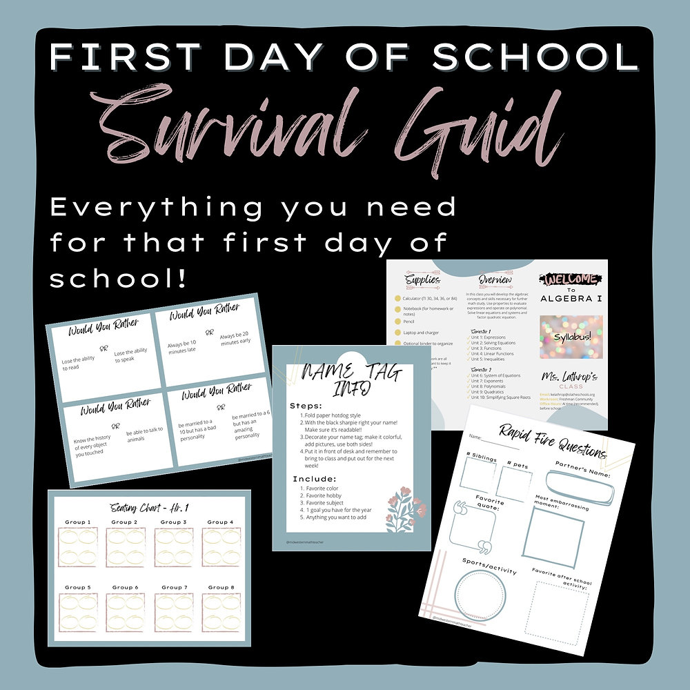 First Day of School Activities!