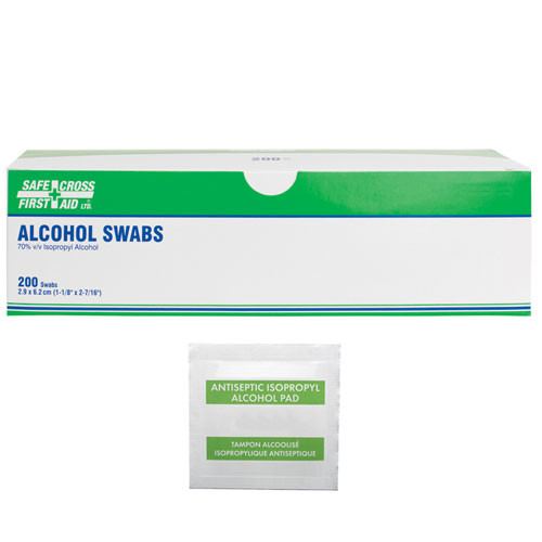 Alcohol Antiseptic Swabs, 200/Box | MedGuard Canada