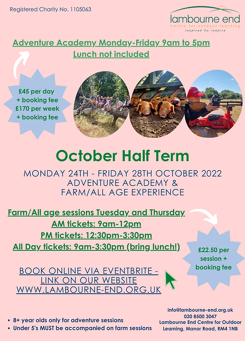 October half term | Lambourne End Centre