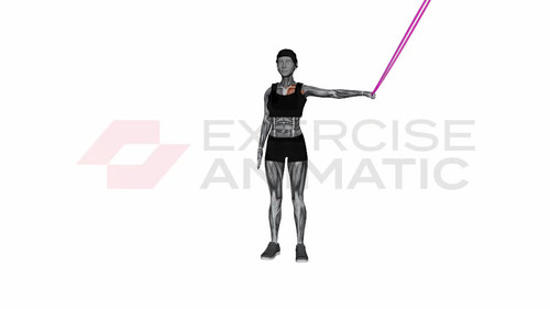 Resistance Band Shoulder Adduction Female | Exercise Animatic