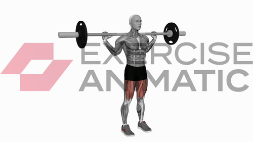 Barbell narrow stance full squat | Exercise Animatic