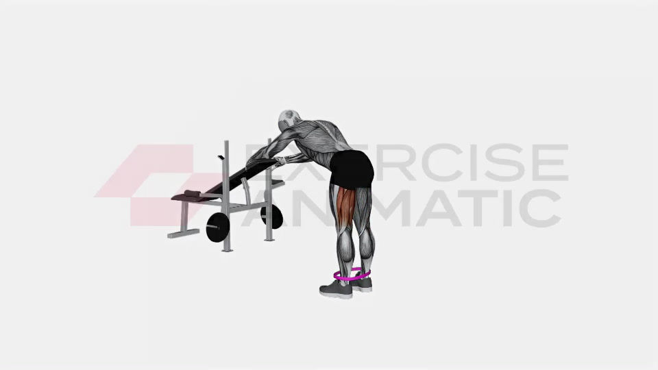 Resistance Band One Leg Kickback (Bent Position) | Exercise Animatic