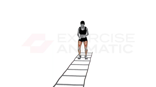 Agility Ladder in in Out Out With Knee Lift Female | Exercise Animatic