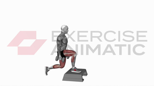 Dumbbell Rear Lunge from Step | Exercise Animatic