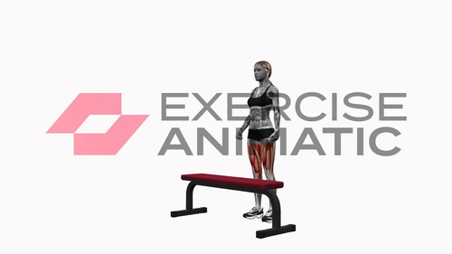 Bench alternating step ups | Exercise Animatic
