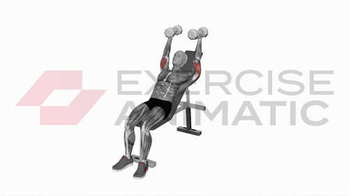 Dumbbell Incline Triceps Extension | Exercise Animatic