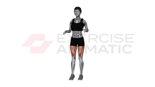Alternate front kick in place female | Exercise Animatic