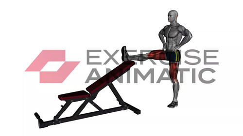 Standing leg elevated hamstring stretch | Exercise Animatic