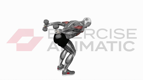 Dumbbell Standing Both Arms Kickback | Exercise Animatic